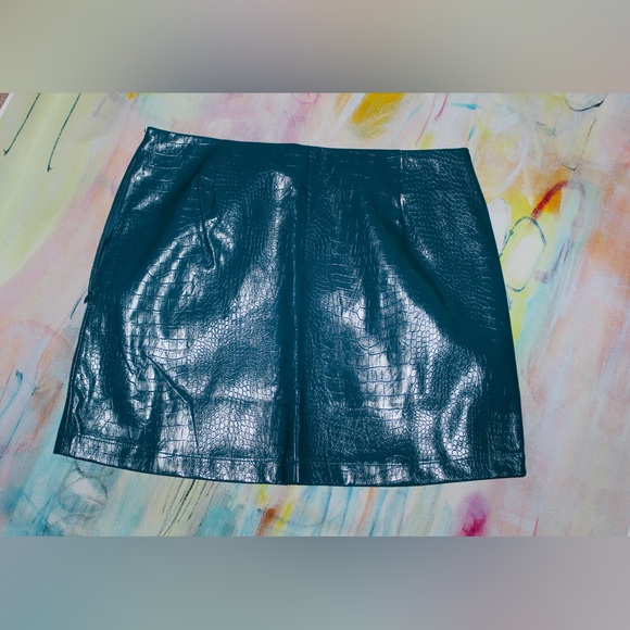 glam | Skirts | Snake Skin Teal Skirt | Poshmark